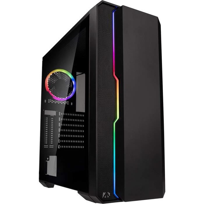 Boitier Moyen Tour E-ATX Balance RGB avec Panneau Vitre, Noir ...