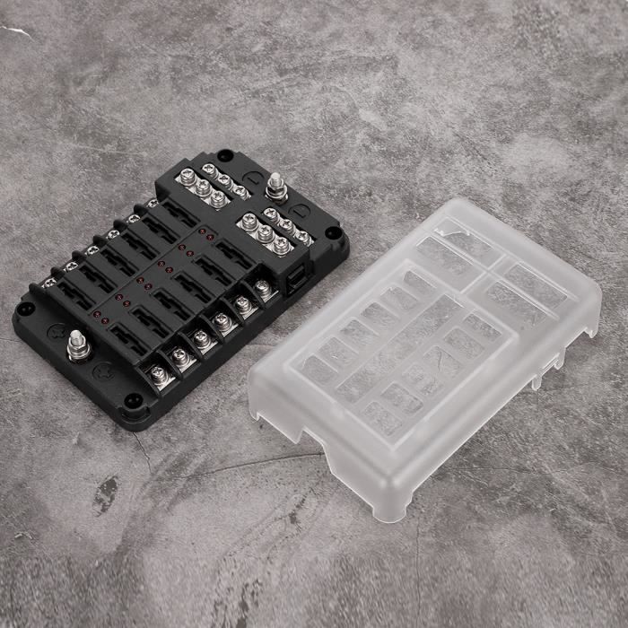 Dilwe boîte à fusibles 12 voies 24 pièces fusible de lame 1 en 12 avec ...
