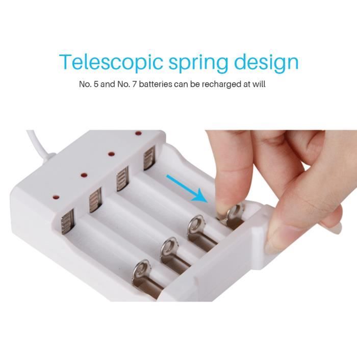 ROM Chargeur De Batterie Usb 4 Slots Pour Piles Rechargeables Aaa Et Aa ...