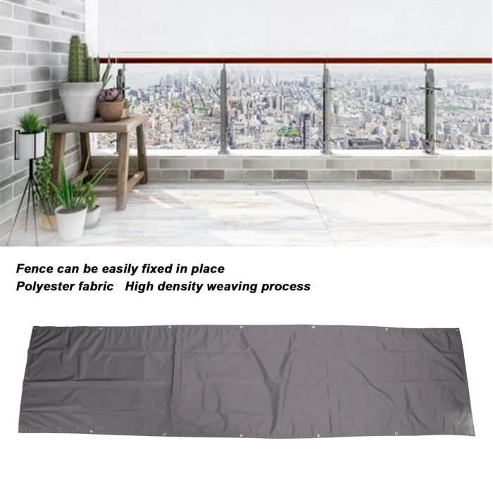 Fydun Clôture d'écran de balcon Clôture d'écran Polyester gris ...