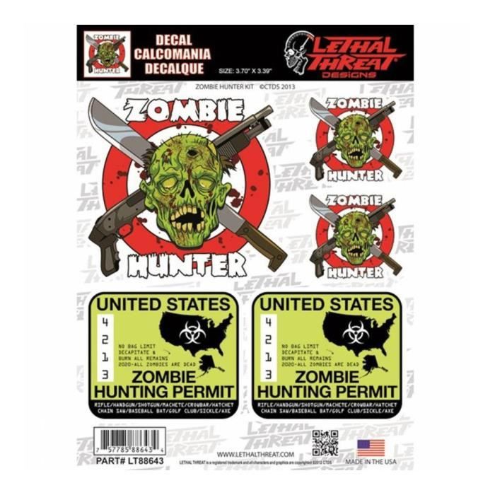 Autocollant-sticker Lethal Threat Zombie Hunter Kit (150x200mm ...