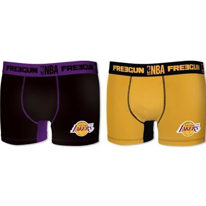 Boxer - LOS ANGELES LAKERS - Lot de 2 - Noir - Mixte - Taille enfant ...