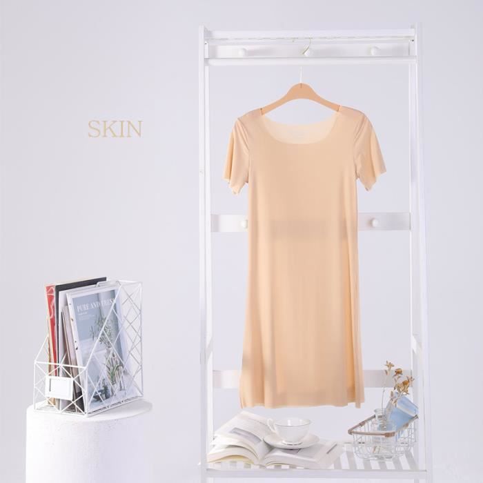 Ensemble de lingerie,Sous-robe en soie glacée sans couture grande ...