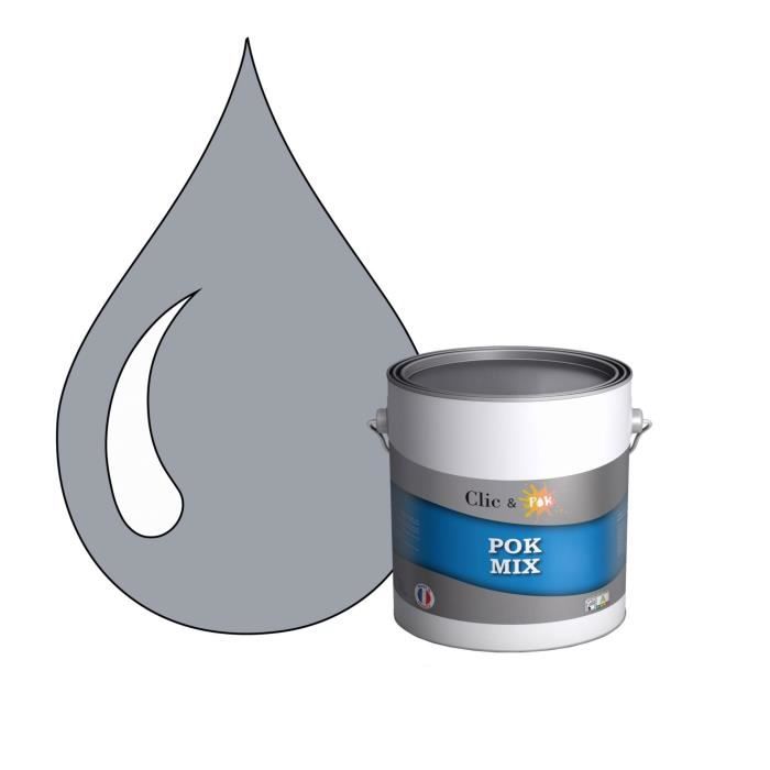 POK MIX Gris : Peinture d'Accroche et Finition 2 en 1 Acrylique Satinée Multi-supports - 3L ...