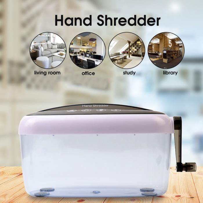 Qiilu Déchiqueteuse à main Destructeur à Main Mini Déchiqueteuse A4 ...