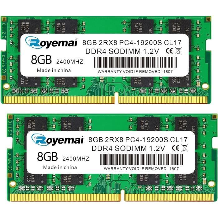 Memorycity Mémoire Ram 16 Go(2 X 8 Go)Ddr4 Pc4-19200S 2400 Mhz 260 Pin ...