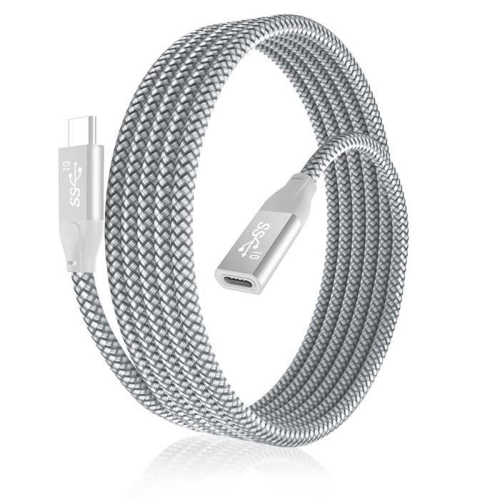 Câble Extension Usb C 2M,Usb-C 3.1 Gen2 10Gbps Cordon Femelle À Mâle ...