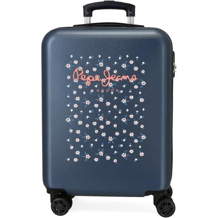 Valise cabine Leslie Bleue 38 x 55 x 20 cm Abdominale rigide Fermeture ...