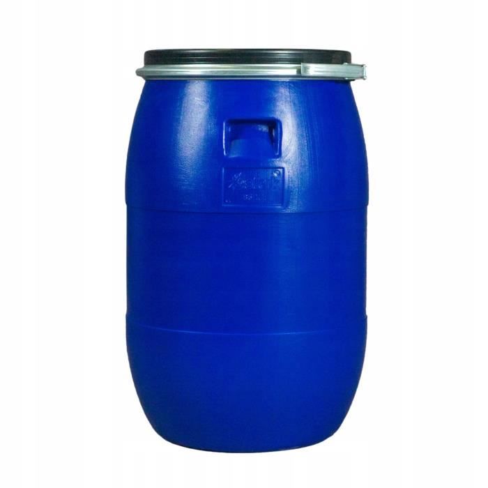 Baril tonneau Fût en Plastique Bleu 85L avec Couvercle et Bague de ...
