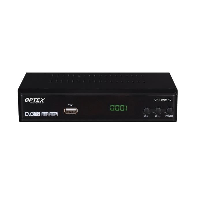 Récepteur TNT HD - OPTEX - ORT 8930-HD - DVB-T2 HEVC - HDMI - USB ...