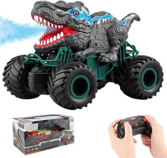 Monster Truck Télécommandé, Jouet De Voiture Rc Avec Lumière, Dinosaure ...