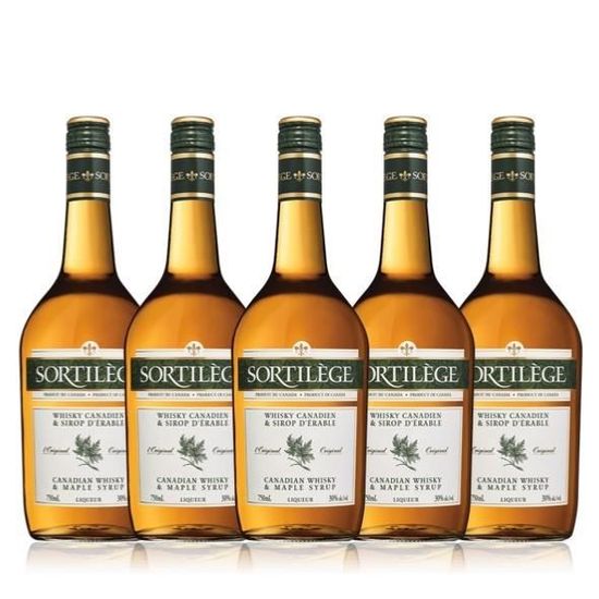 Pack de 5 Liqueurs de Whisky canadien Sortilège au sirop d'érable - L ...