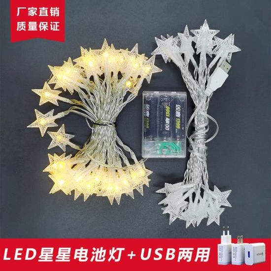 Led étoiles lumières étoiles chaîne lumières de boîte de batterie usb ...