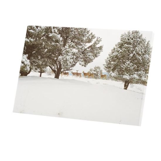 Tableau Décoratif Rennes dans la Neige Paysage d'Hiver Montagne (90 cm ...