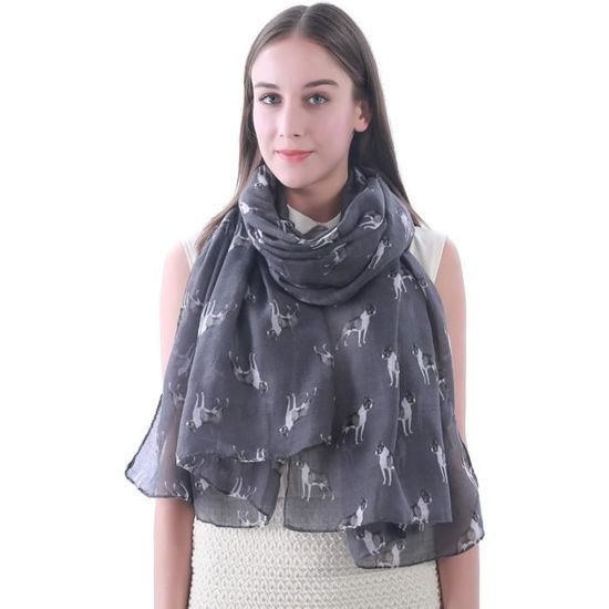 Écharpe Châle Foulard Femme Bufanda Imprimé Chiens - Terrier De Boston ...
