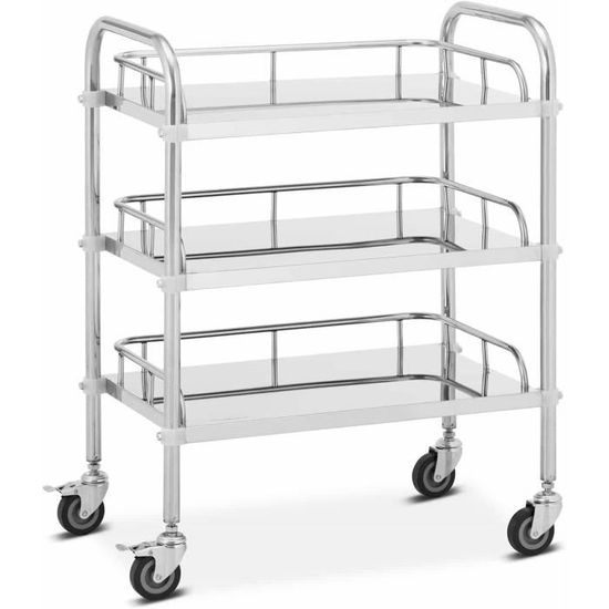 Steinberg Systems SBS-LF-119 Chariot médical INOX 3 tablettes de 55 x ...