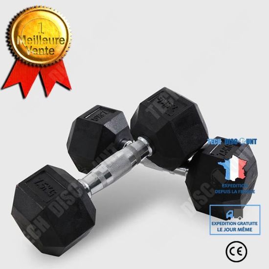Haltère Hexagonal - TD® - 5 kg - Acier inoxydable - Plastique ABS ...