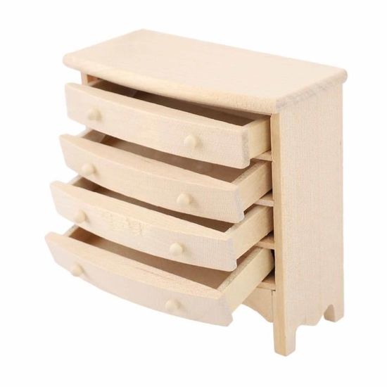 VGEBY Miniature Commode Meubles de Maison de Poupee en Bois 1:12 - Cdiscount Maison