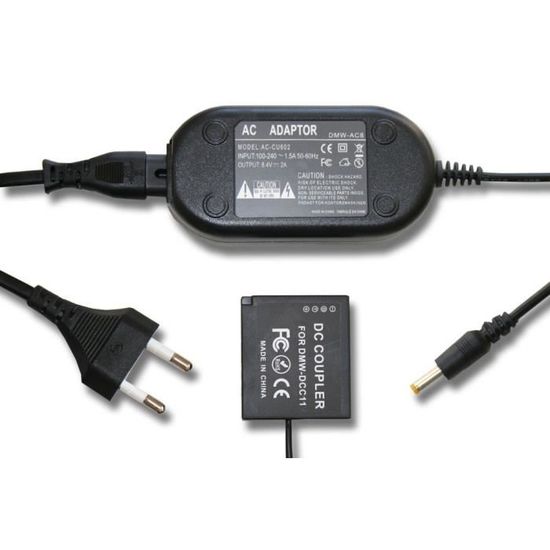 Chargeur appareil photo PANASONIC Lumix DMC-GF3 etc. remplace DMW-AC8, DMW-AC8EG, DMW-DCC11, DMW ...