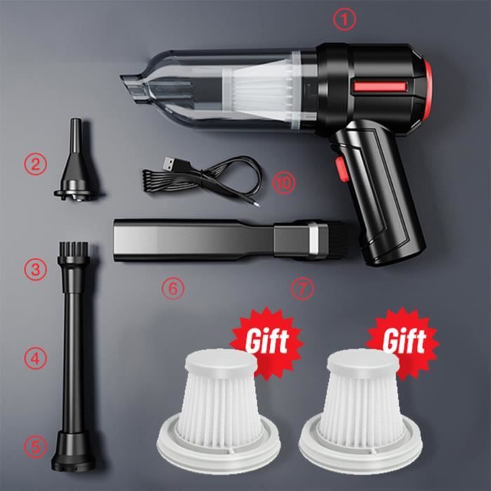 Couleur Noir 2 hapa Aspirateur Cyclone de voiture Portable sans fil ...