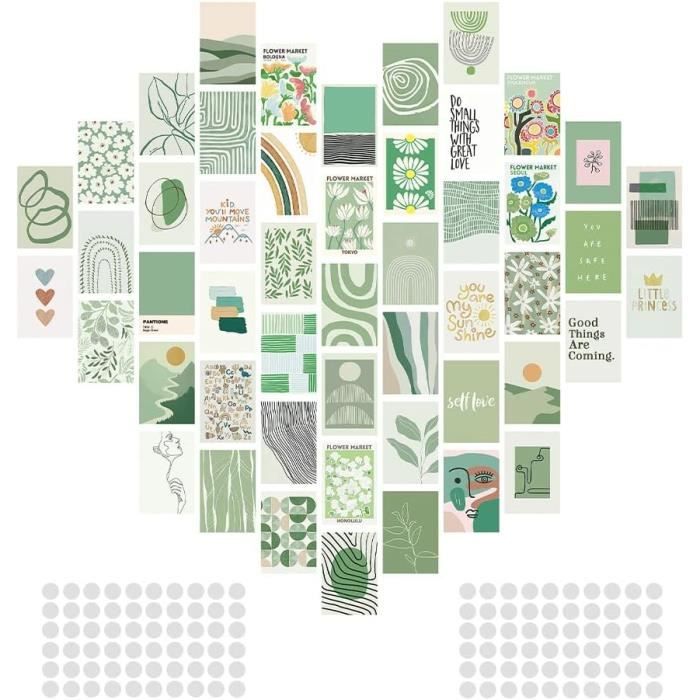 Kit Collage Mural-Aesthetic Affiche De Carte,Ensemble D'Impression De Collage,Impression D'Art ...