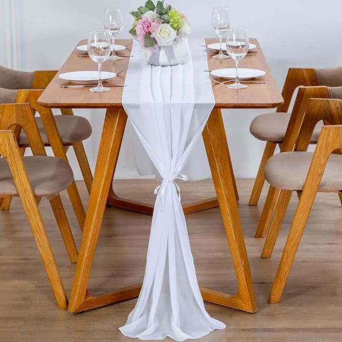 Chemin De Table Moderne En Mousseline De Soie - 70 X 300 Cm - Lavable ...