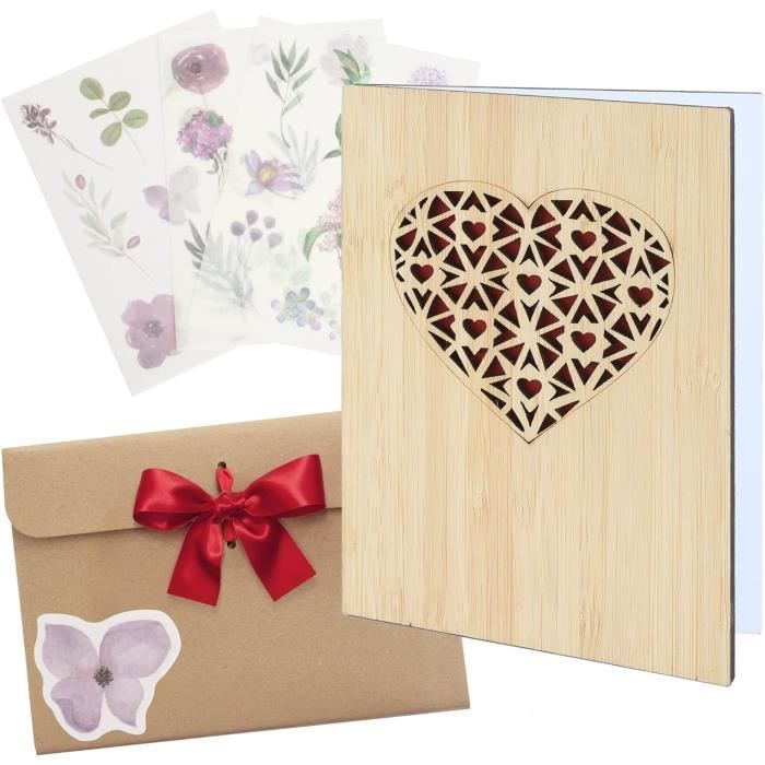 Carte De Voeux Avec Enveloppe Kraft Et Sticker Scrapbooking, Carte ...