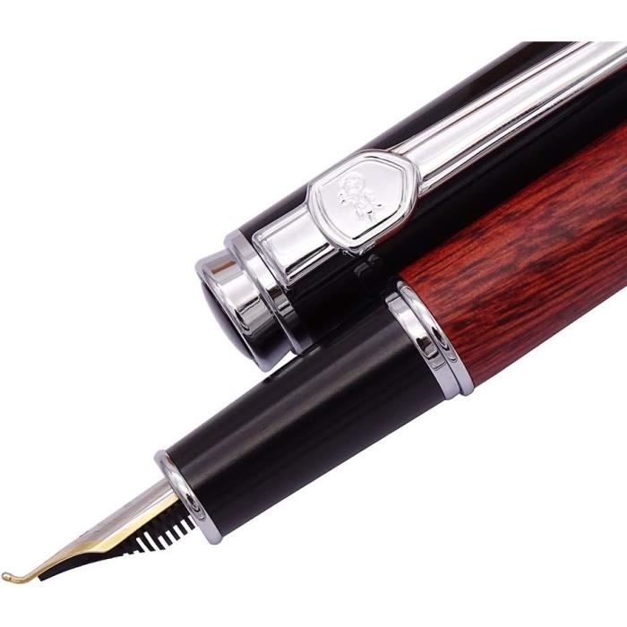 Stylo Nature stylo plume en bois de rose plume courbée (taille fine à ...