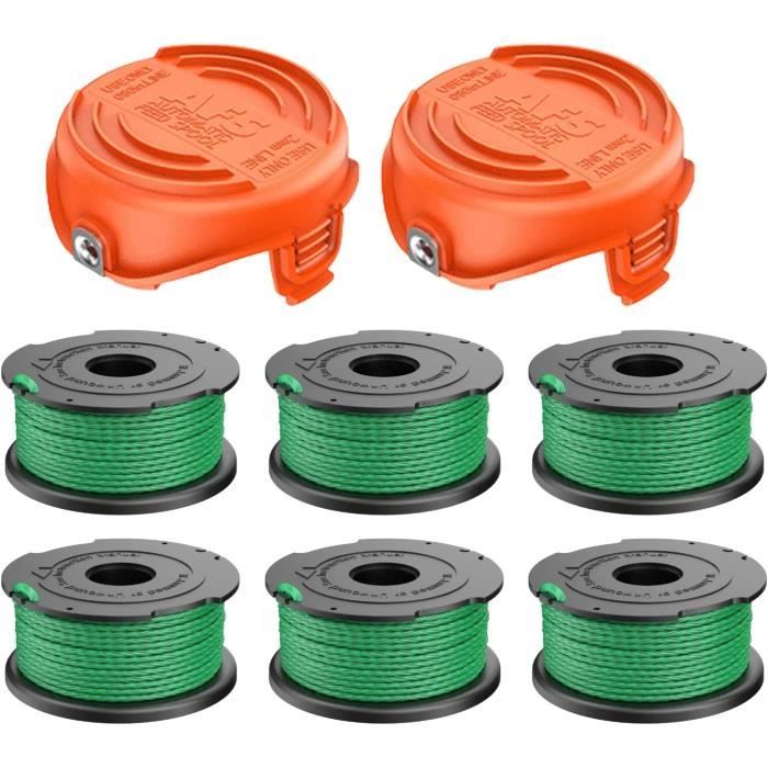Lot de 6 bobines de fil de rechange pour débroussailleuse Black and Decker GL9035-QS, GL7033 ...