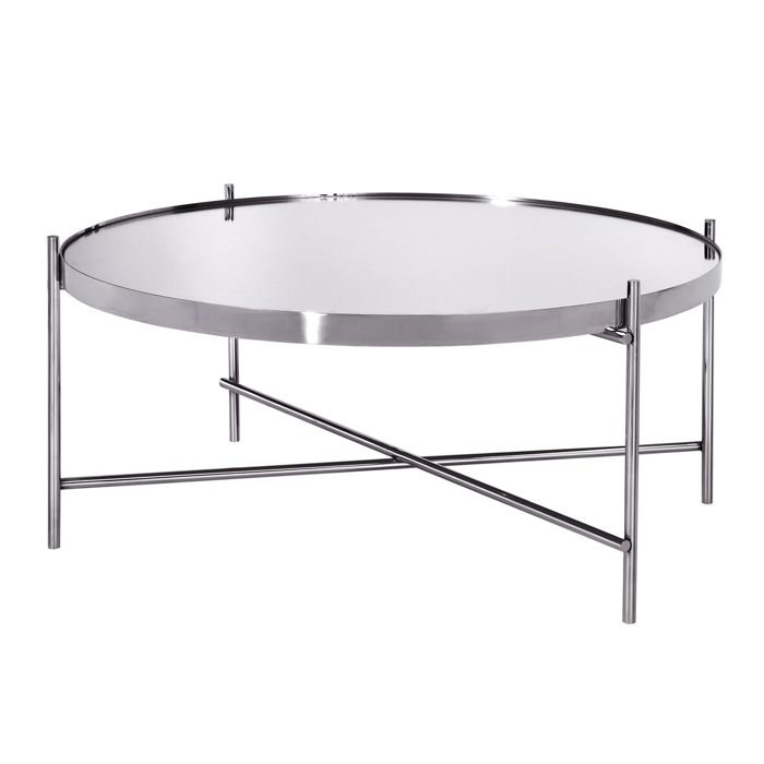 WOMO-DESIGN Table Basse Ø 75x35 cm Rond pour Salon - Argenté - Métal ...