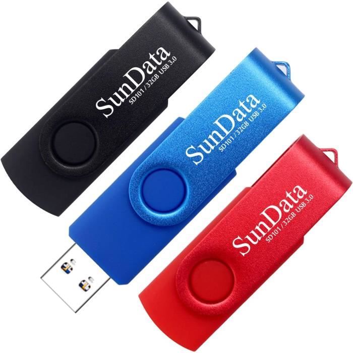 Lot De 3 Clé Usb 32 Go Usb 3.0 Flash Drive Mémoire Stick Rotation ...