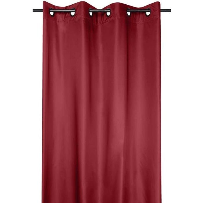 Rideau occultant et thermique en tissu enduit Rouge 140 x 260 cm ...