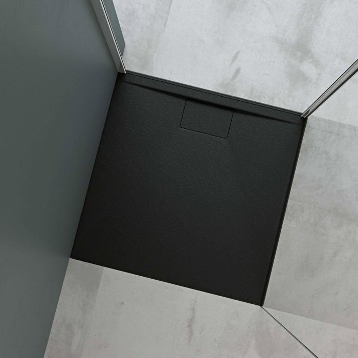 Mai & Mai® Receveur de Douche Bac à Douche Gris-Noir en Résine Marbre ...