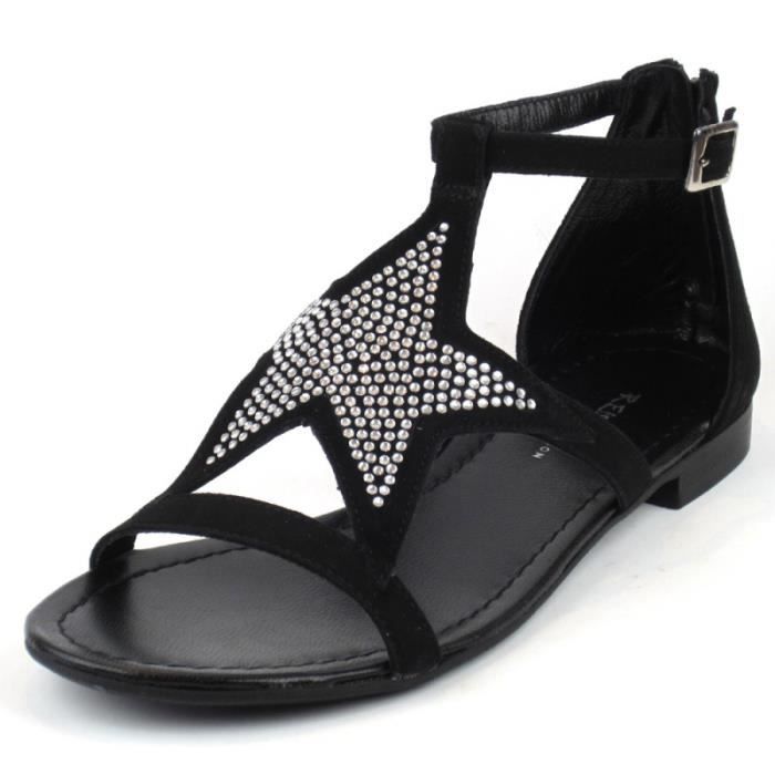 Sandale Samoa de Reqins Noire Noir Noire - Cdiscount Chaussures