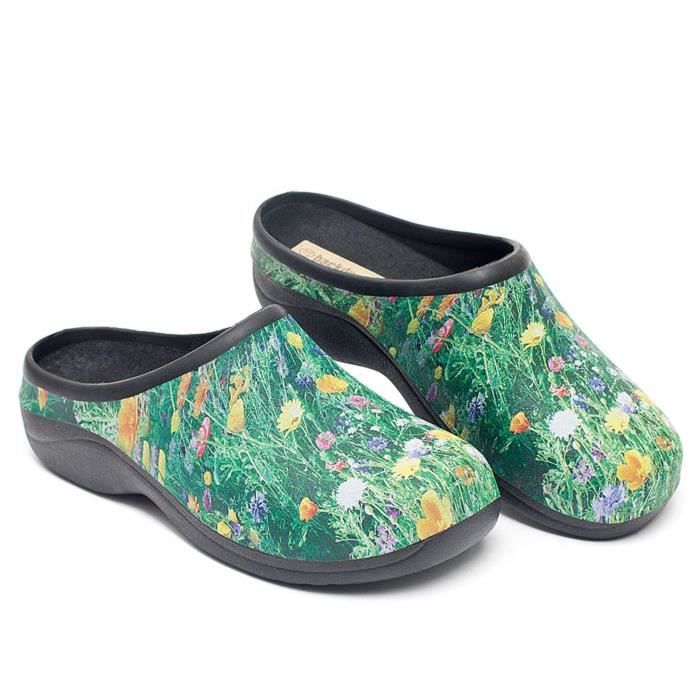 Tong XDAFW Waterproof Premium Garden Clogs with Arch Support-Meadow ...
