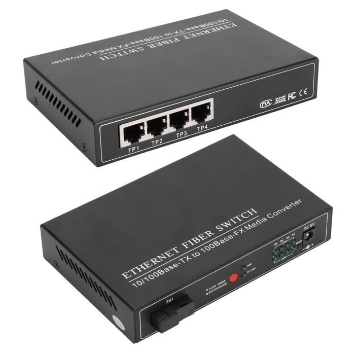 Qiilu Switch Ethernet Fibre 4 Ports TBCMC3414ES20A Plug and Play Stable ...