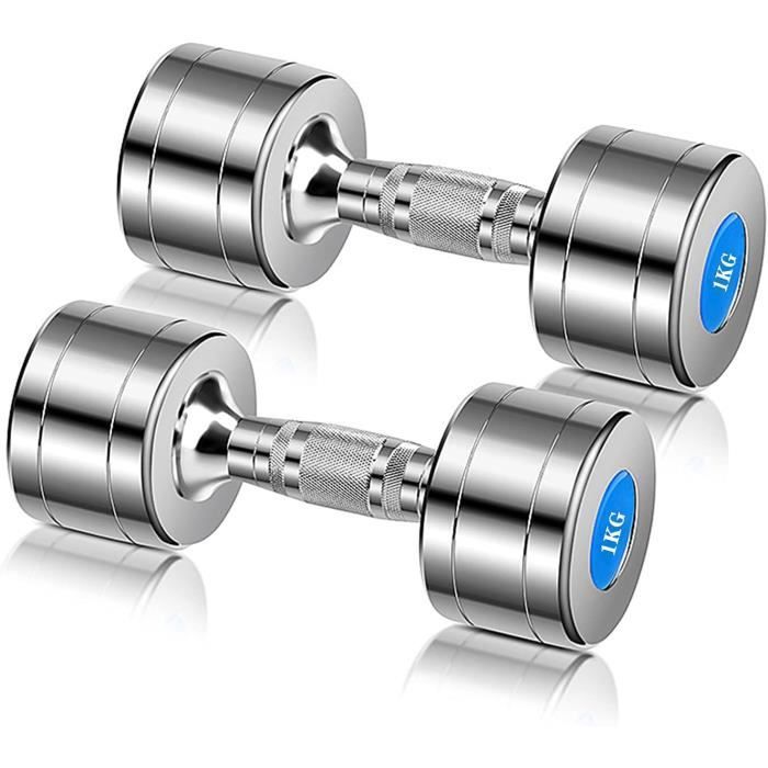 Haltères 2kg(2x1kg), Haltere Musculation 2kg, Poids Musculation, pour ...