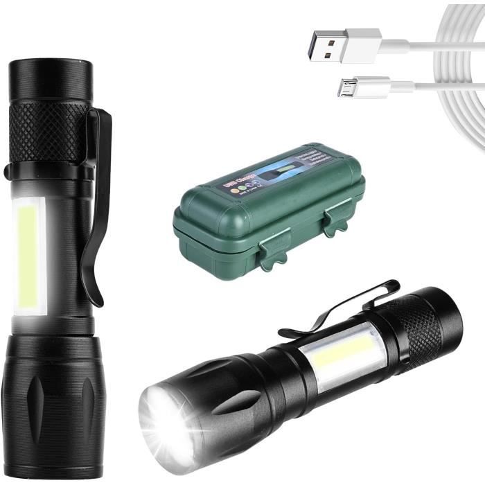 Lot De 2 Lampe Torche Led Ultra Puissante - 2000 Lumens Lampe Torche ...