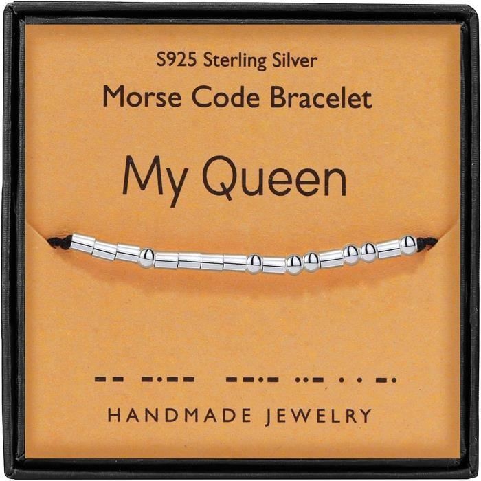 Morse Code Bracelets Perles En Argent Sterling Bracelets En Cordon De Soie Pour Femmes[n8312] My ...