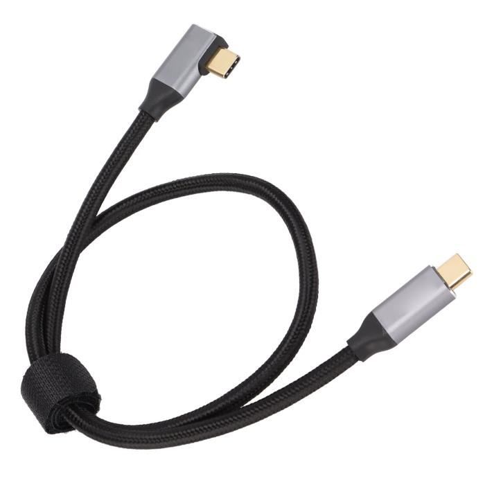 KOU Câble USB C vers USB C Câble PD 100W 4K à angle droit 5A type C ...