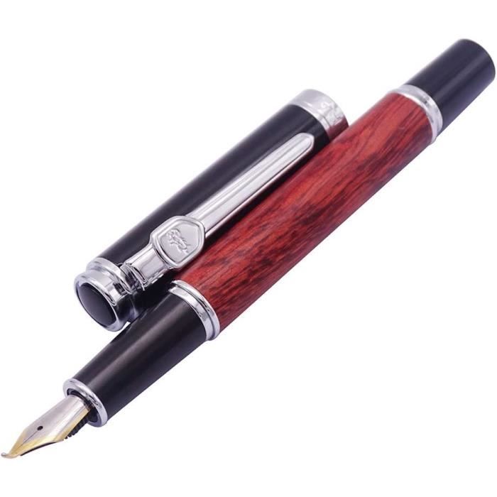 Stylo Nature stylo plume en bois de rose plume courbée (taille fine à ...