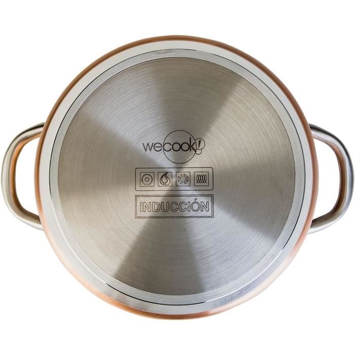 Professional Casserole Profonde 20Cm Induction, Couvercle En Verre, Antiadhésive Écologique Sans ...