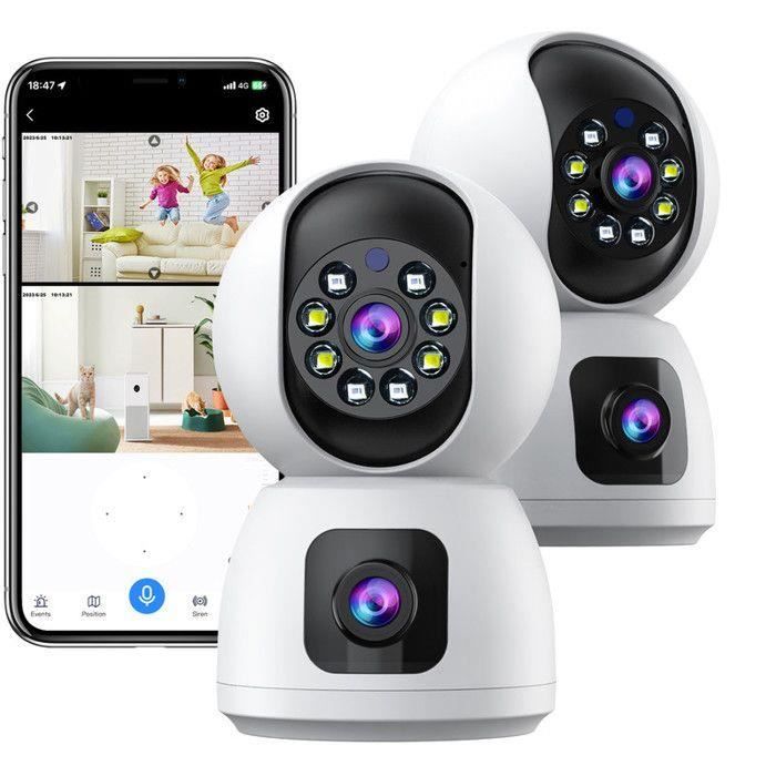 Camra Surveillance WiFi 2.4/5Ghz 360° Sans Fil Interieur 2MP2MP Double ...