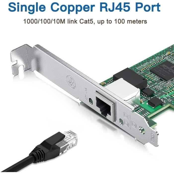 H! Fiber.Com Gigabit Pci Express Pour Puce Broadcom Bcm5751, Port Rj45 ...