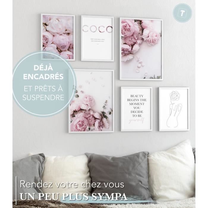Set Mood Posters, Tableau Décoration Murale « Coco Peony » Cadres En ...