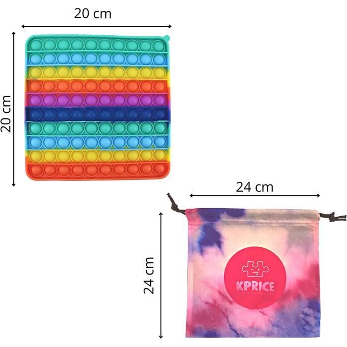 Pop IT GEANT XXL Carre 20 Cm Pop-It 100 Bulles Jouets Fantaisie et ...