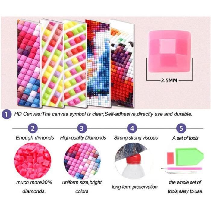 Diamond Painting Grand Format Fleur De Lapin 5D Broderie Diamant Kit ...
