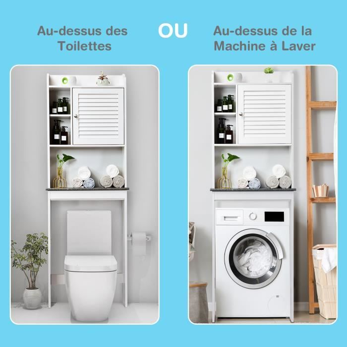 COSTWAY Meuble WC au-Dessus des Toilettes, 4 Niveaux, Étagère Réglable ... COSTWAY Meuble WC au-Dessus des Toilettes, 4 Niveaux, Étagère Réglable ...