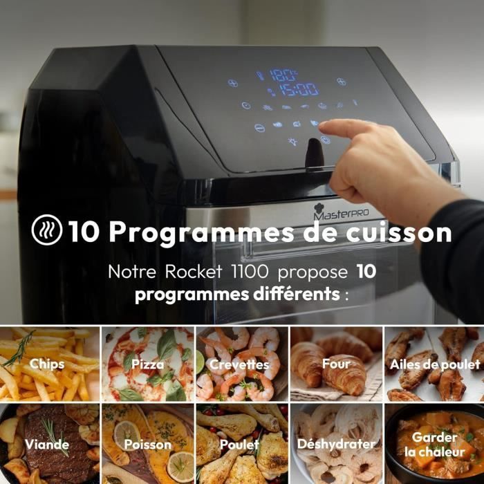 MasterPro Rocket 1100 Friteuse four sans huile Friteuse à air chaud ...