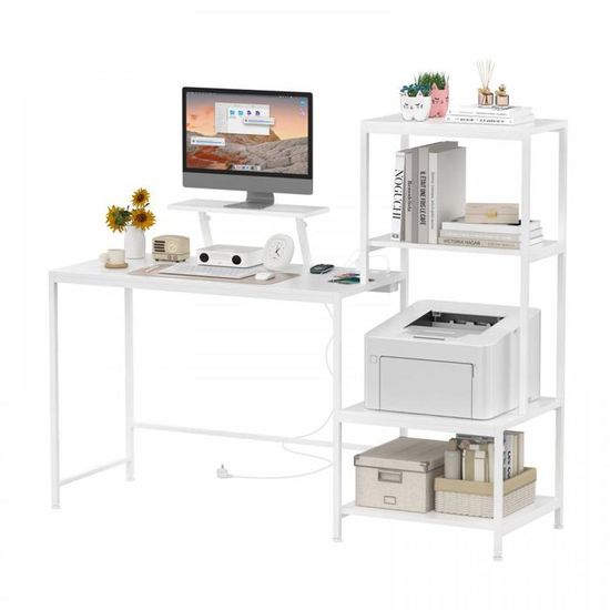 Meuble informatique - XUANYU - Bureau d'ordinateur Avce 3 étagères ...